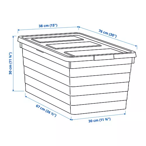 IKEA Puerto Rico - SOCKERBIT storage box with lid, white, 15 "x30 "x11 ¾