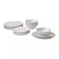 IKEA Puerto Rico - FÄRGKLAR 18-piece dinnerware set, matte light gray