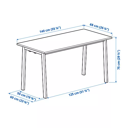 IKEA Puerto Rico - MITTZON conference table, white, 55 1/8x26 3/4x29 1/2