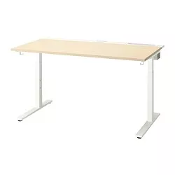 IKEA Puerto Rico - MITTZON desk, birch veneer/white, 55 1/8x31 1/2
