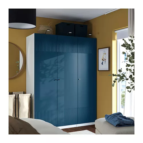 IKEA Puerto Rico - PAX/FYRUDDEN wardrobe combination, white/blue
