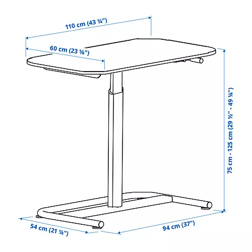 IKEA Puerto Rico - SEGRARE desk sit/stand, dark gray, 43 1/4x23 5/8
