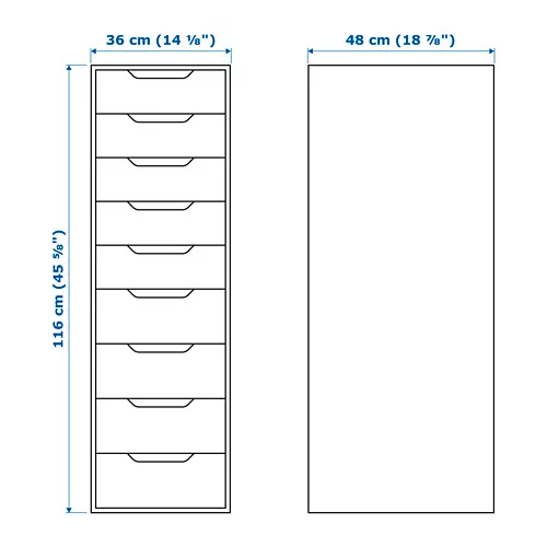 IKEA Puerto Rico - ALEX drawer unit with 9 drawers, white, 14 1/8 "x45 ...