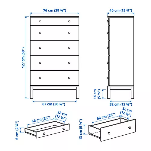 IKEA Puerto Rico - TARVA chest, vertical, 5-drawer, pine, 29 7/8 "x15 3 ...