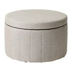 IKEA Puerto Rico - SIDSJÖ pouffe with storage, Kilanda beige, Ø27 1/2