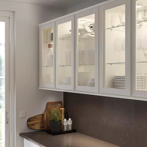IKEA Mayaguez SEKTION wall cabinet with 2 glass doors white Hejsta white clear glass