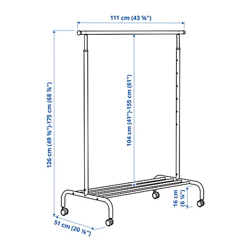 IKEA Puerto Rico - RIGGA clothes rack, white, 43 3/4 "x20 1/8