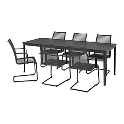 IKEA Puerto Rico - TEGELÖN/VÄSMAN table with 6 armchairs, outdoor, dark ...