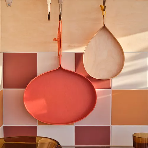 IKEA Mayagüez - OMMJÄNGE tray, set of 2, orange/birch veneer