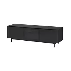 IKEA Mayagüez - RANNÄS TV unit with doors, black/black glass, 70 1/8x16 ...