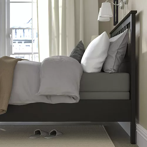 IKEA Puerto Rico - HEMNES bed frame, black-brown/Lyngör dark gray