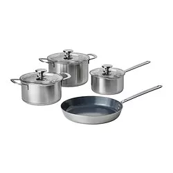 IKEA Puerto Rico - HEMKOMST 7-piece cookware set, stainless steel