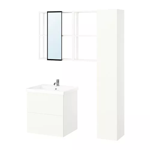 IKEA Puerto Rico - ENHET Bathroom furniture set with PILKÅN tap,, white