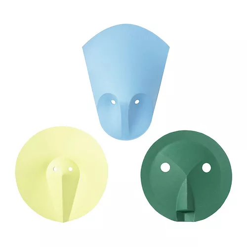 IKEA PS 2026 wall decoration, set of 3, green light blue/yellow