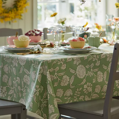 IKEA Puerto Rico - SMÖRFISK tablecloth, flower pattern/green/white
