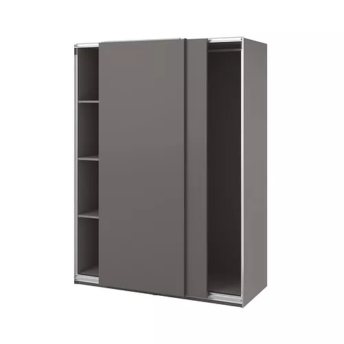 IKEA Puerto Rico - PAX/HASVIK wardrobe with sliding doors, dark gray ...