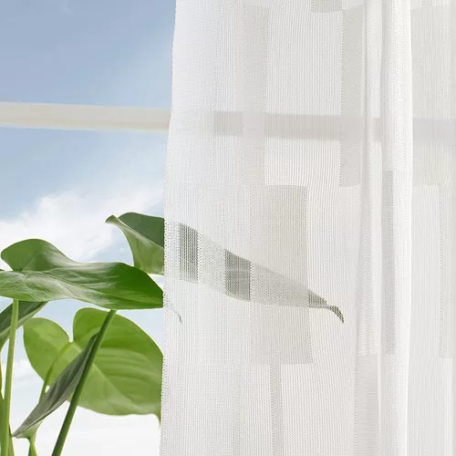 IKEA Puerto Rico - BERGNEJLIKA Sheer curtains, 1 pair, white/with ...