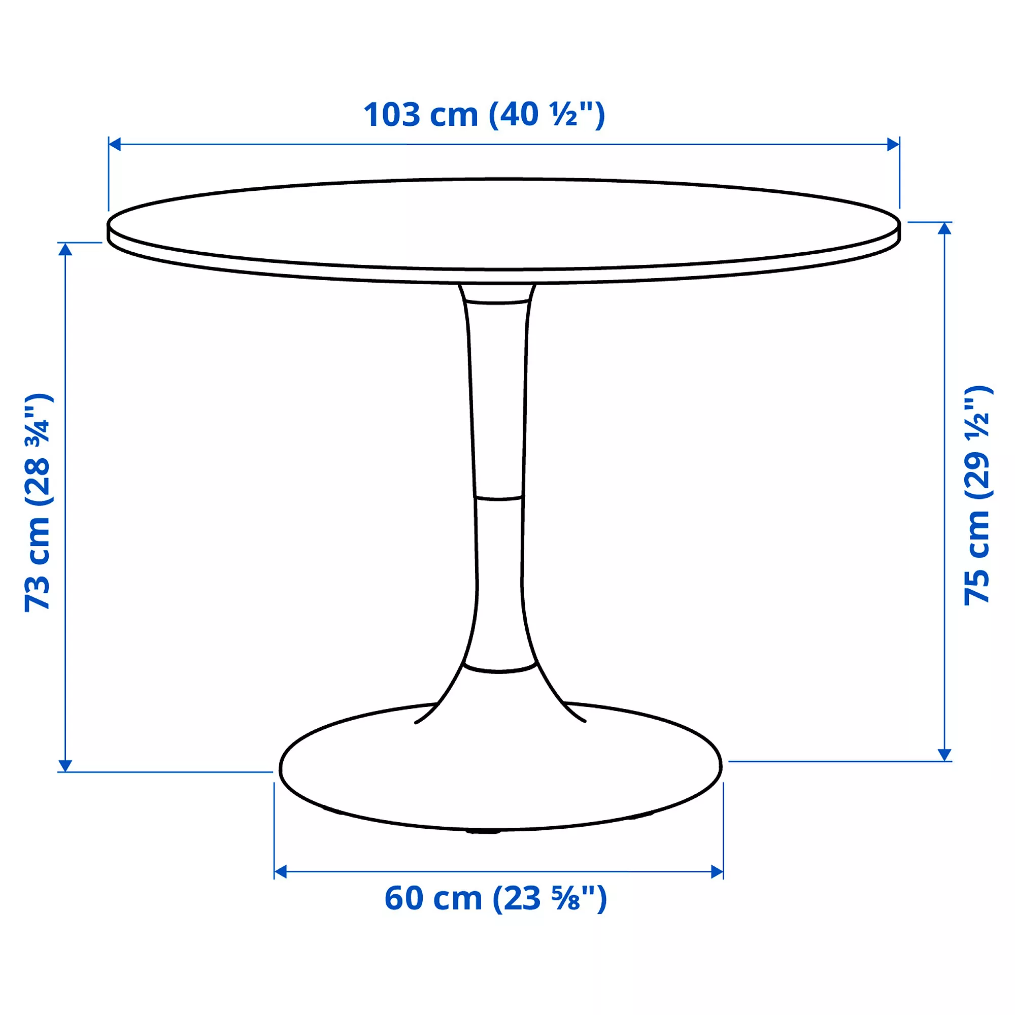 IKEA Puerto Rico - DOCKSTA round dining table, white, Ø40 1/2